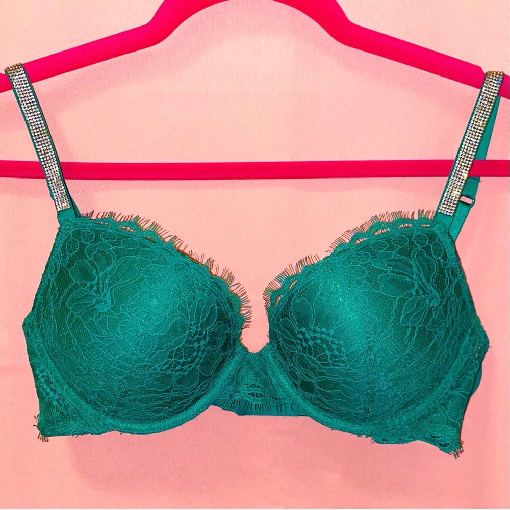 New Emerald Green Victoria Secret Lace Bombshell Bra … - Gem